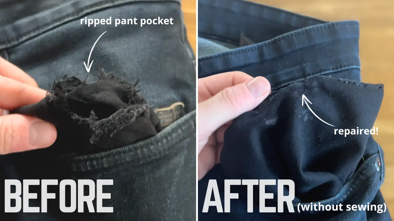 Repair a Hole in your Pant Pocket - Speed-Sew Premium Fabric Glue